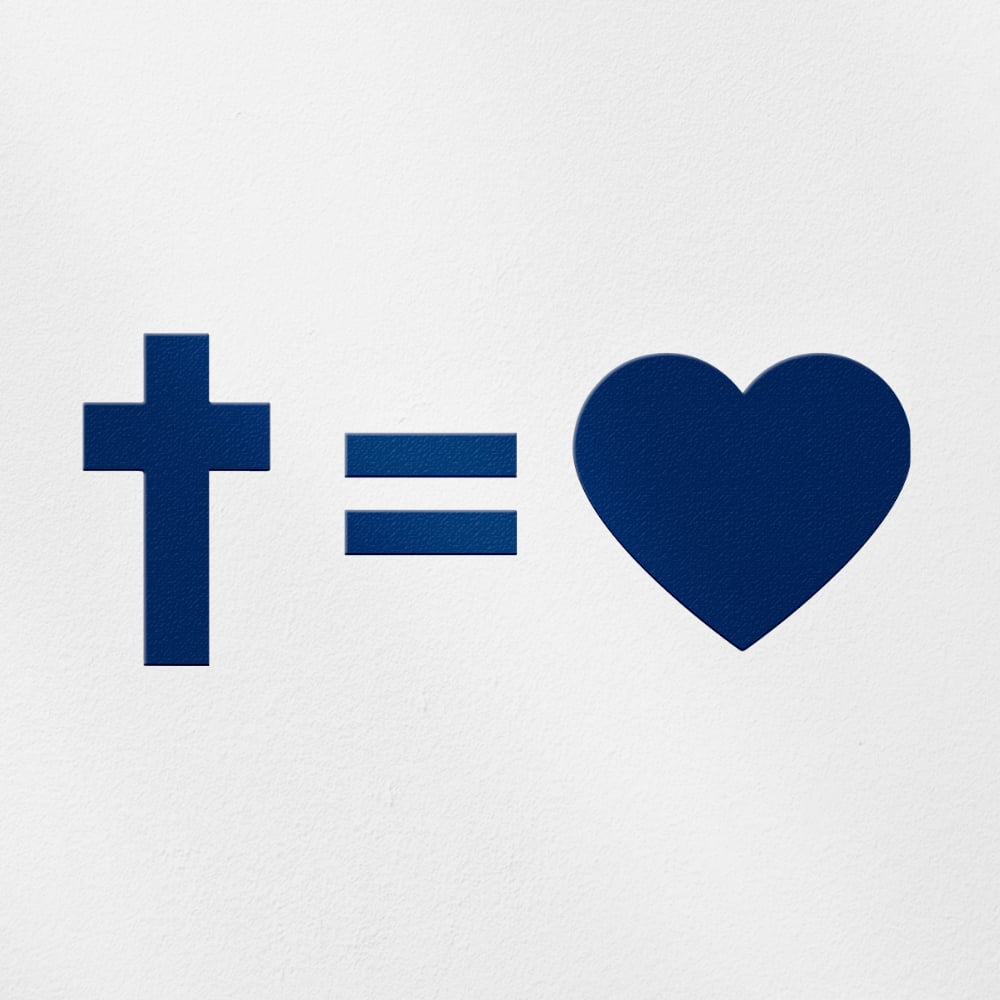 Transparent Decal Stickers Of Christian The Cross Equals Love (Navy ...