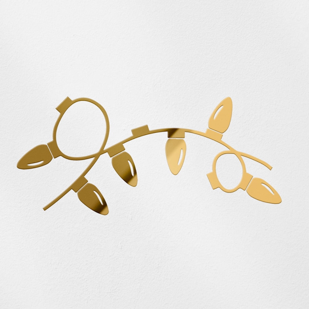 Transparent Decal Stickers Of Christmas Lights (Metallic Gold) Premium ...