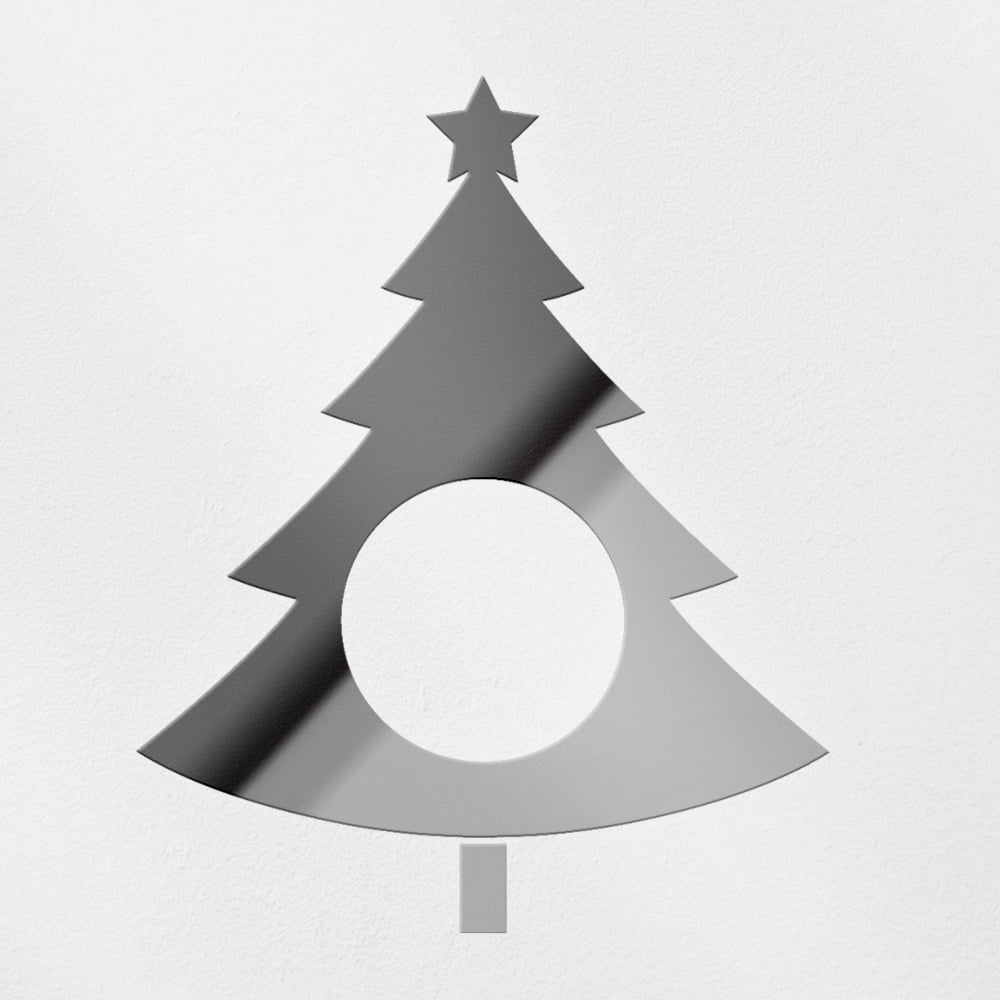 Transparent Decal Stickers Of Christmas Tree (Metallic Silver) Premium ...