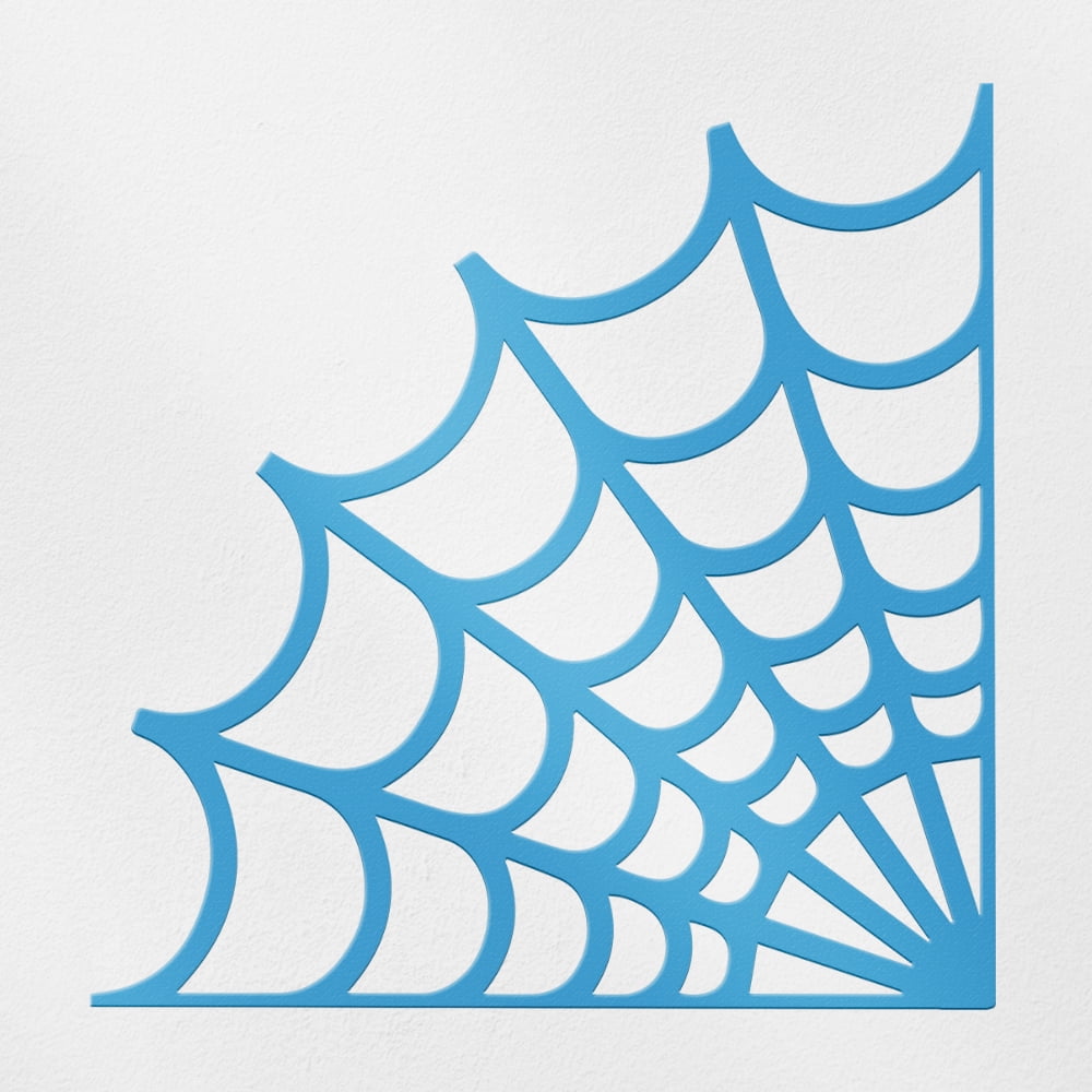 Transparent Decal Stickers Of Corner Web Spider (Azure Blue) Premium ...