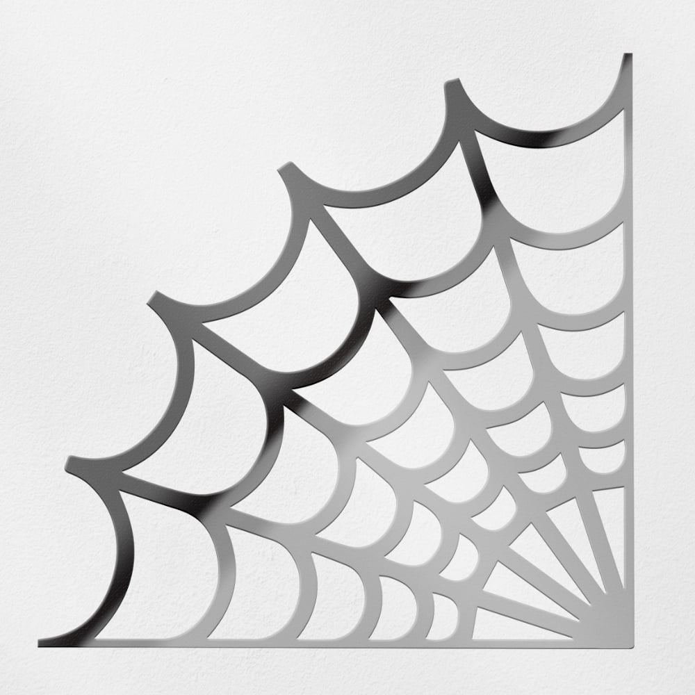 Transparent Decal Stickers Of Corner Web Spider (Metallic Silver) Premium Waterproof Vinyl Decal ...