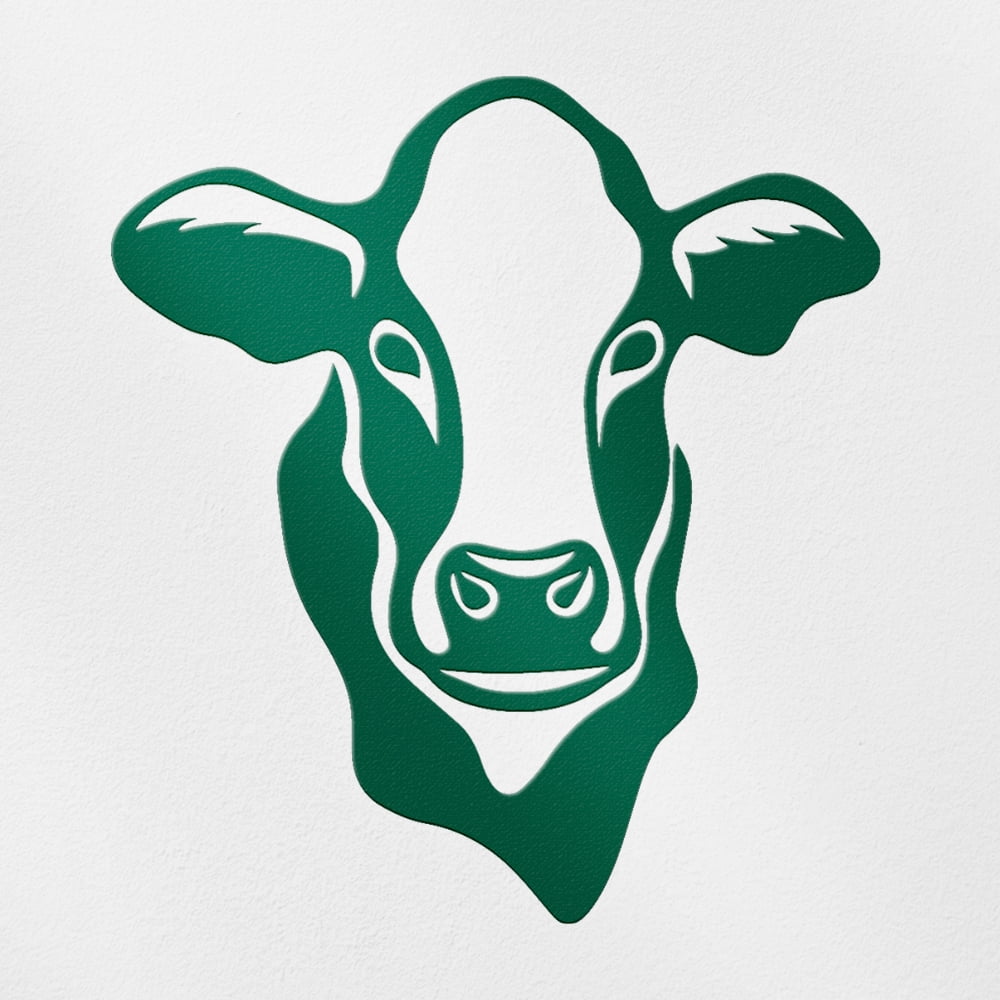 Transparent Decal Stickers Of Cow Face (Green) Premium Waterproof Vinyl ...