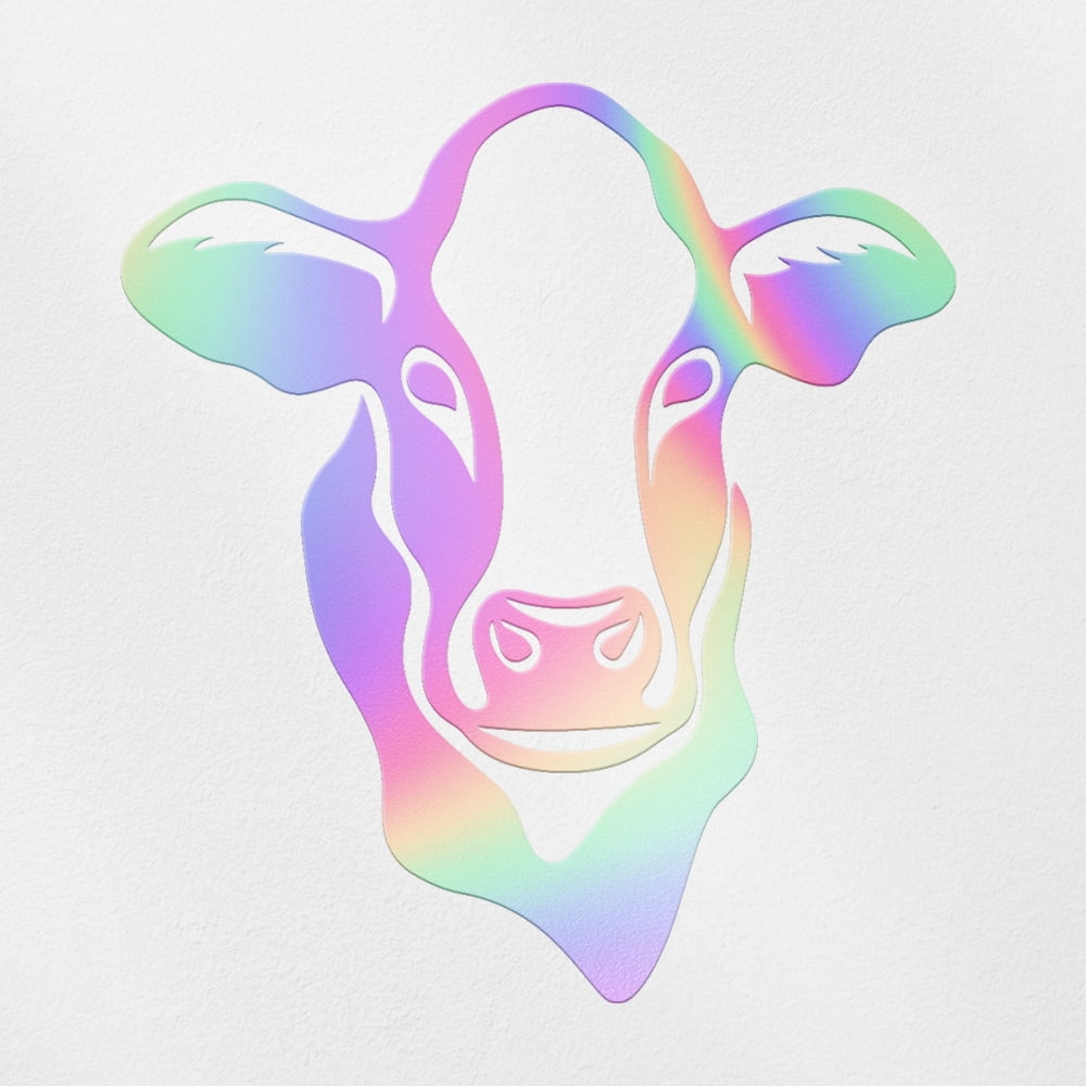 Transparent Decal Stickers Of Cow Face (Hologram) Premium Waterproof ...
