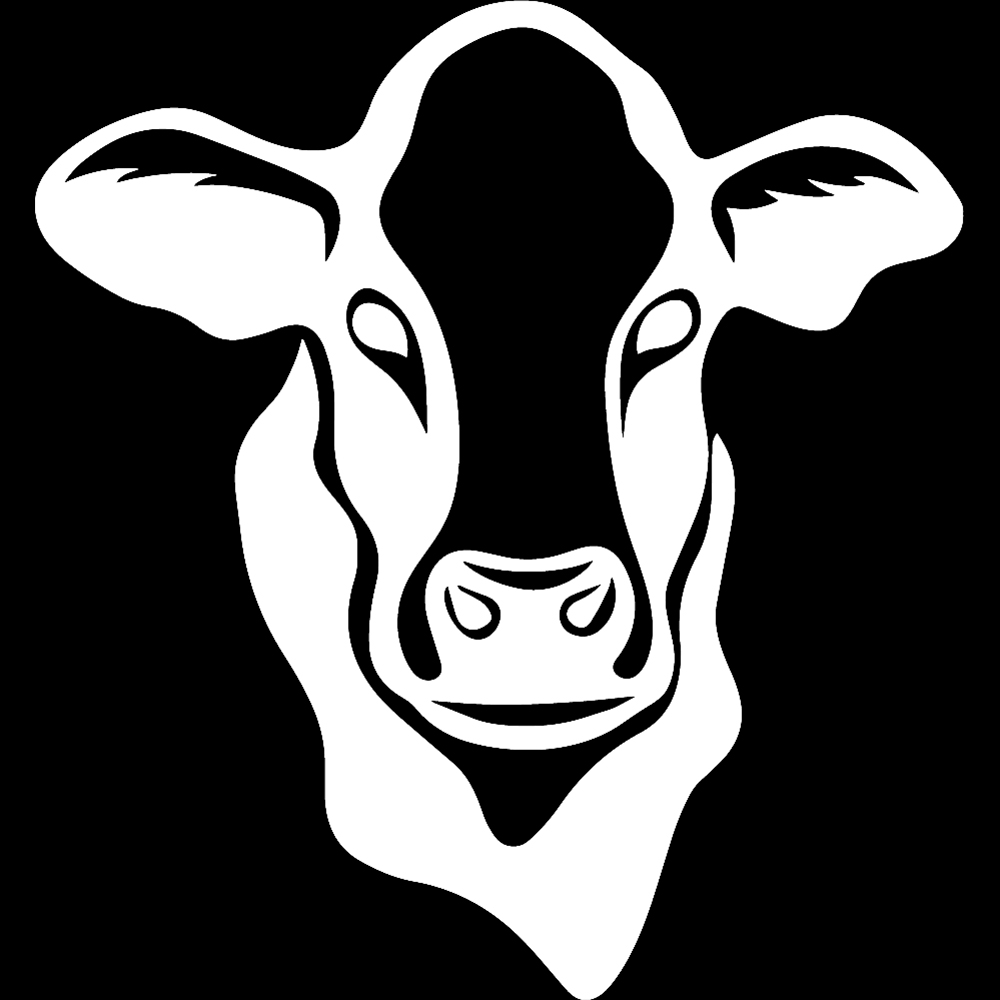 Transparent Decal Stickers Of Cow Face (White) Premium Waterproof Vinyl ...