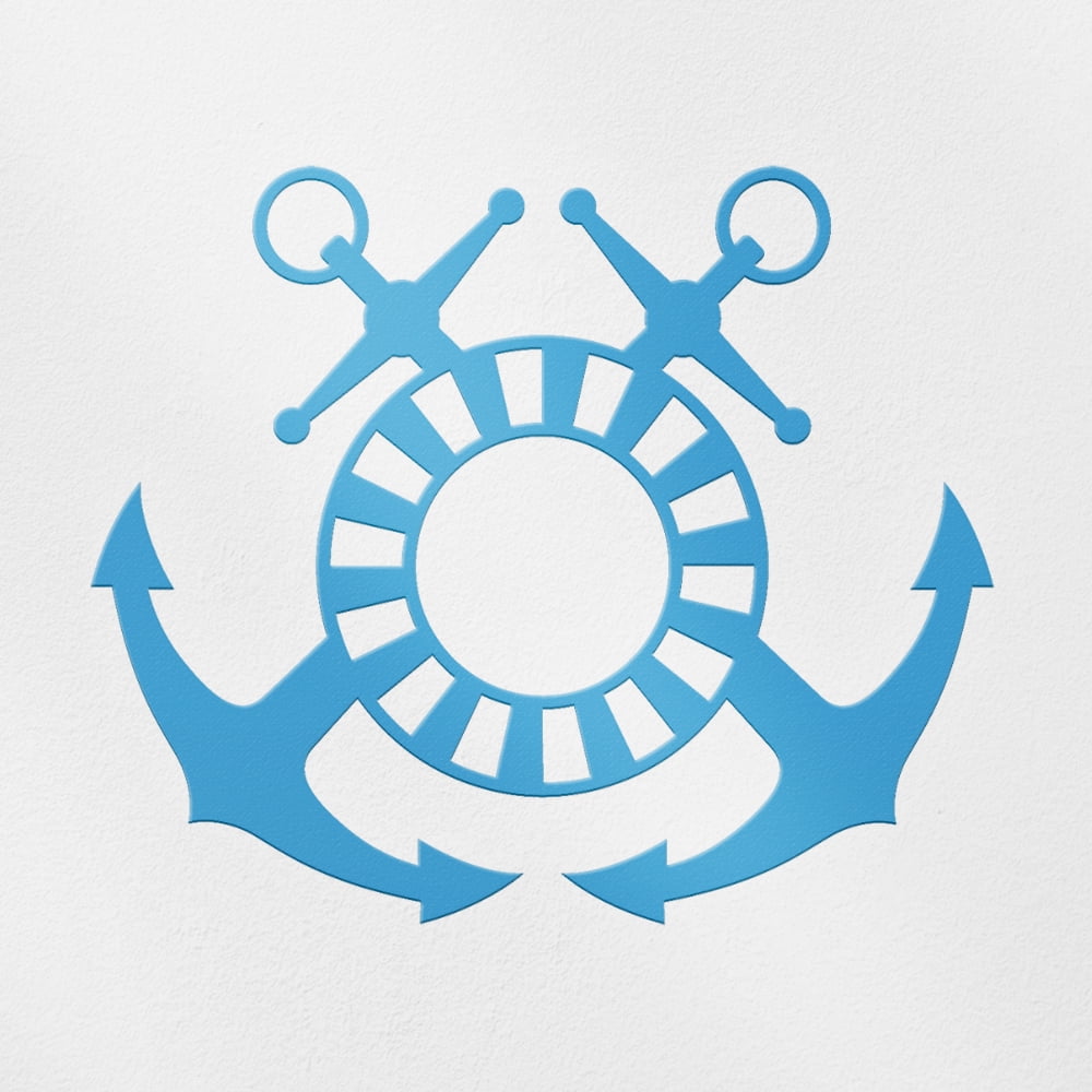 Transparent Decal Stickers Of Crossed Anchor (Azure Blue) Premium ...