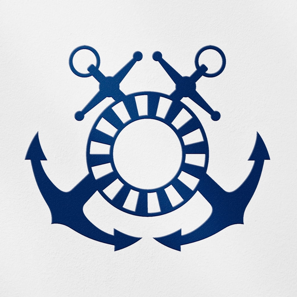 Transparent Decal Stickers Of Crossed Anchor (Navy Blue) Premium ...