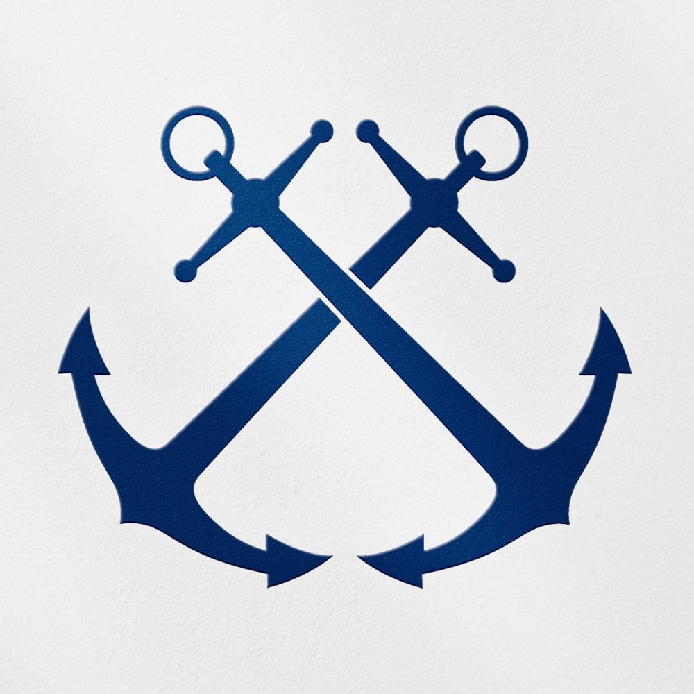 Transparent Decal Stickers Of Crossed Anchor (Navy Blue) Premium ...