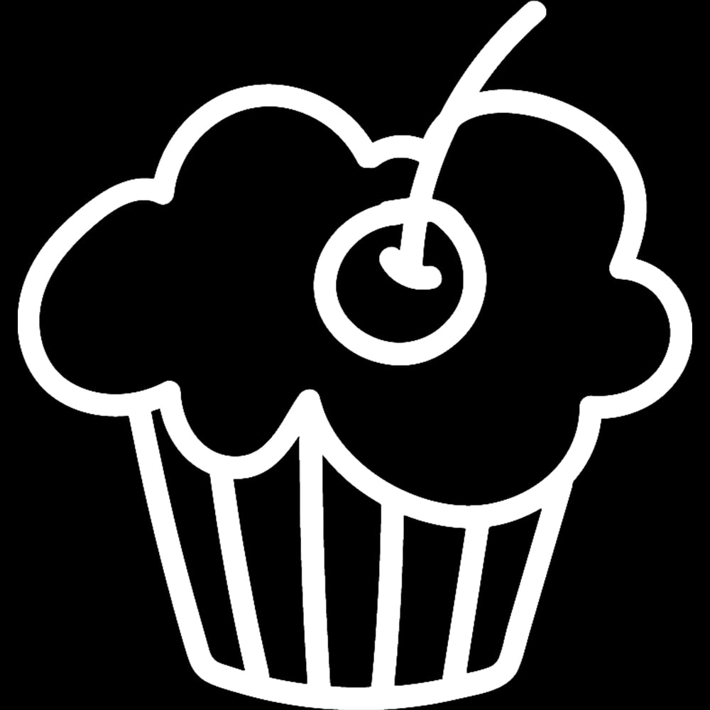 Transparent Decal Stickers Of Cupcake (White) Premium Waterproof Vinyl ...
