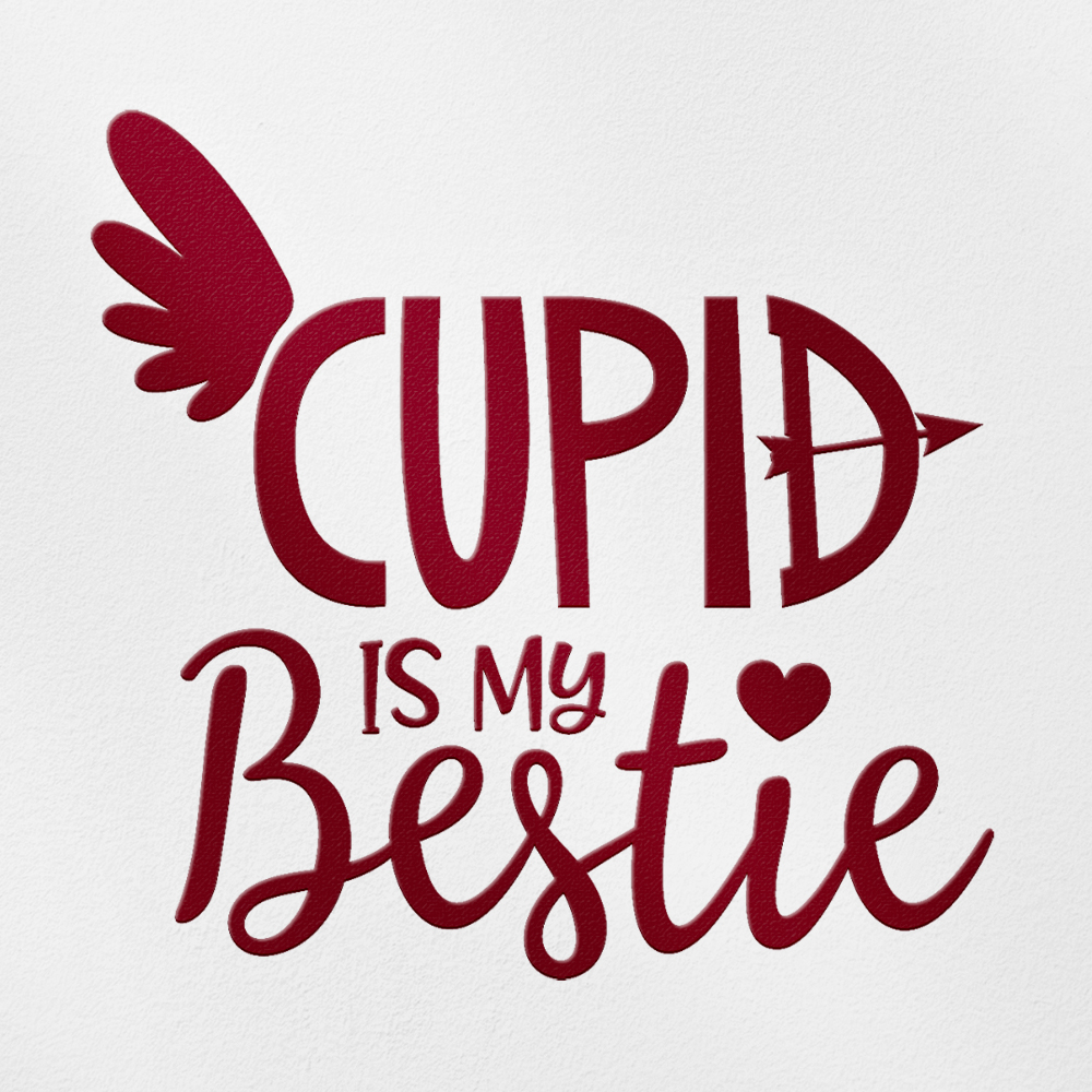 Transparent Decal Stickers Of Cupid Is My Bestie (Burgundy) Premium ...