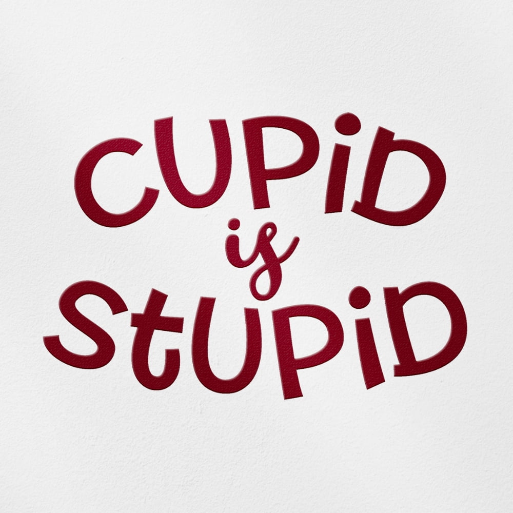 Transparent Decal Stickers Of Cupid Is Stupid (Burgundy) Premium ...