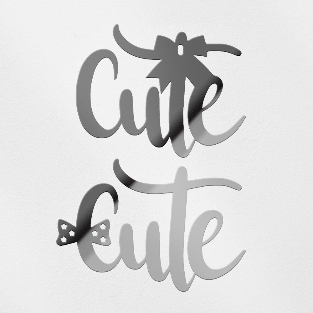 Transparent Decal Stickers Of Cute (Metallic Silver) Premium Waterproof ...