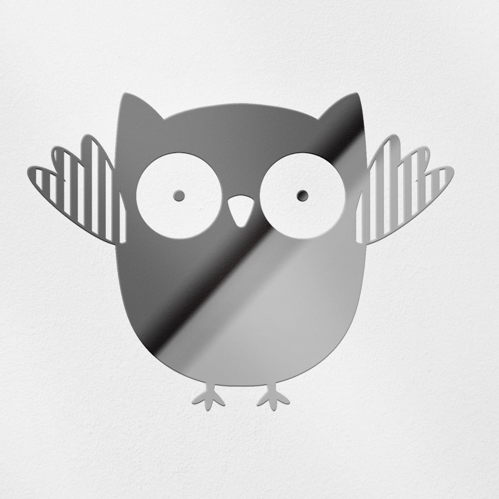 Transparent Decal Stickers Of Cute Owl (Metallic Silver) Premium ...