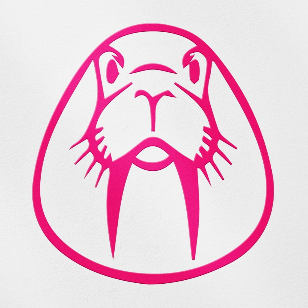 Transparent Decal Stickers Of Cute Walrus Face (Pink) Premium ...