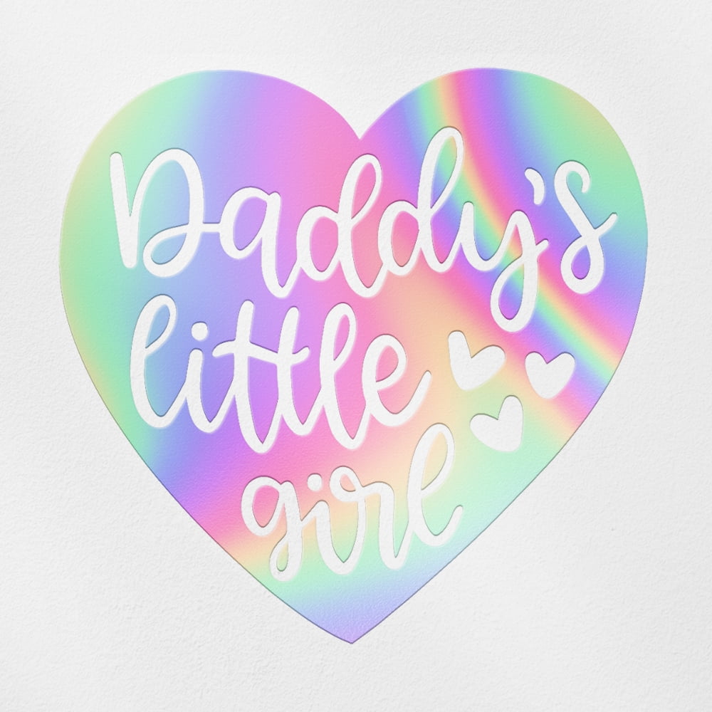 Transparent Decal Stickers Of Daddys Little Girl (Hologram) Premium ...