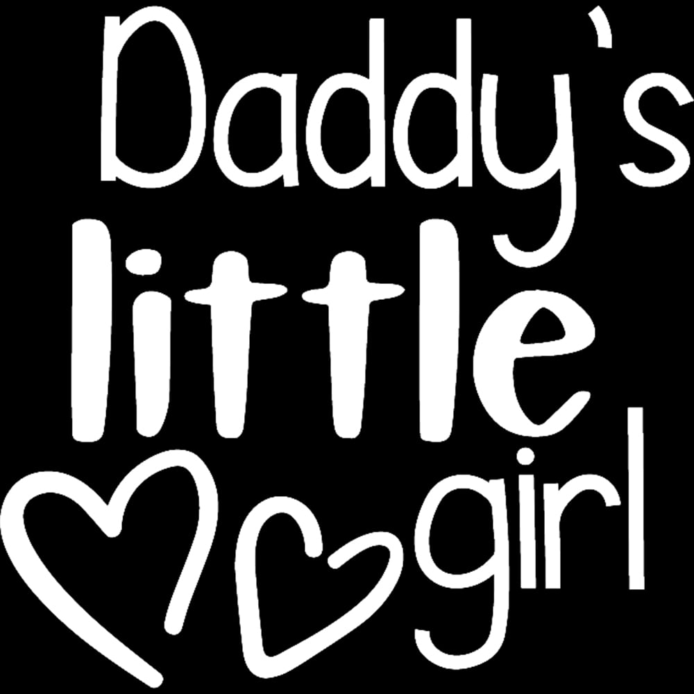 Transparent Decal Stickers Of Daddys Little Girl (White) Premium ...