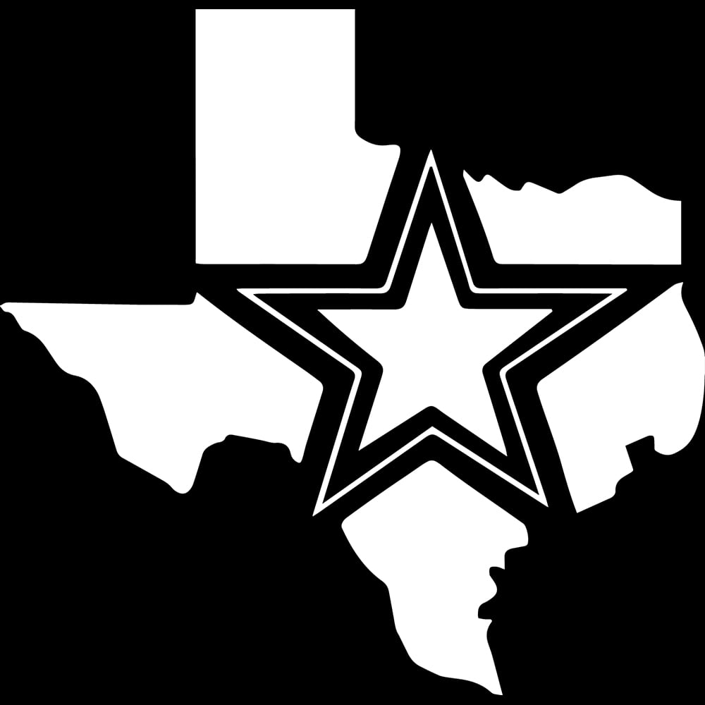 Transparent Decal Stickers Of Dallas Texas (White) Premium Waterproof ...