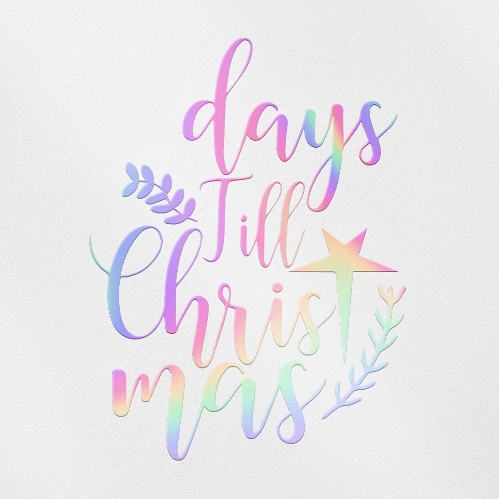 Transparent Decal Stickers Of Days Till Christmas (Hologram) Premium ...