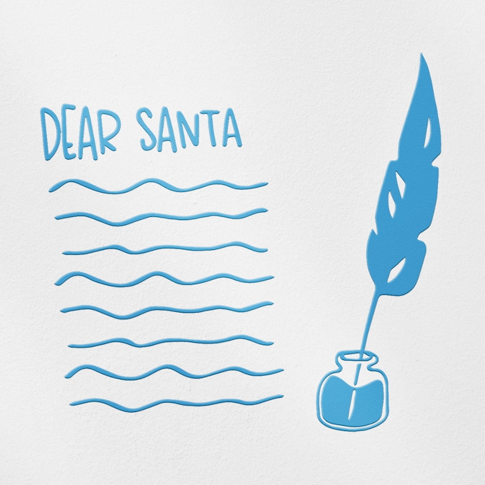 Transparent Decal Stickers Of Dear Santa (Azure Blue) Premium ...