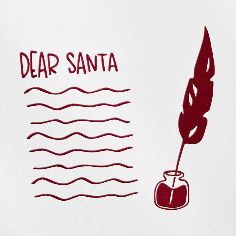 Transparent Decal Stickers Of Dear Santa (Burgundy) Premium Waterproof ...