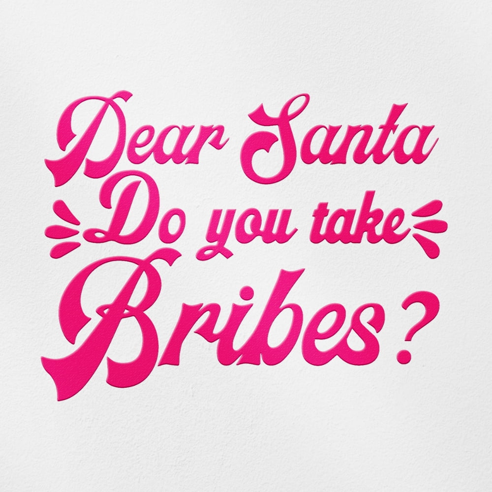 Transparent Decal Stickers Of Dear Santa Do You Take (Pink) Premium ...