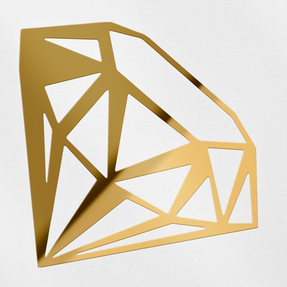 Transparent Decal Stickers Of Diamond Comic (Metallic Gold) Premium ...