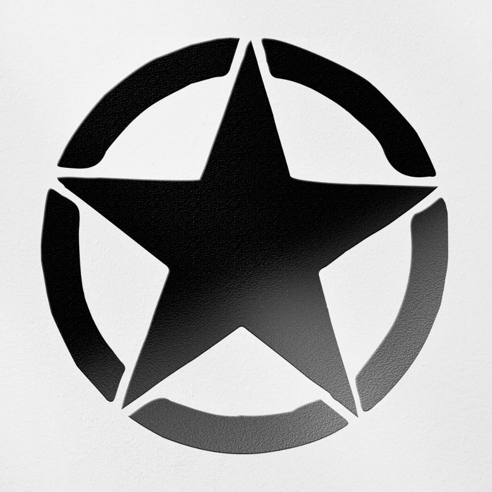 Transparent Decal Stickers Of Distressed Military Star (Black) Premium ...