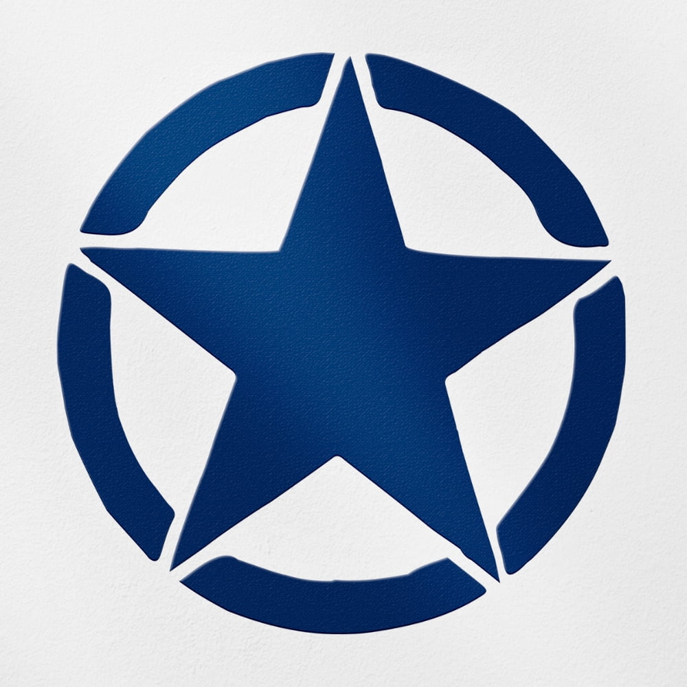 Transparent Decal Stickers Of Distressed Military Star (Navy Blue ...