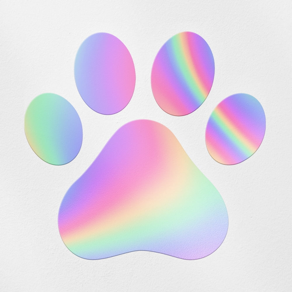 Transparent Decal Stickers Of Dog Paw (Hologram) Premium Waterproof ...