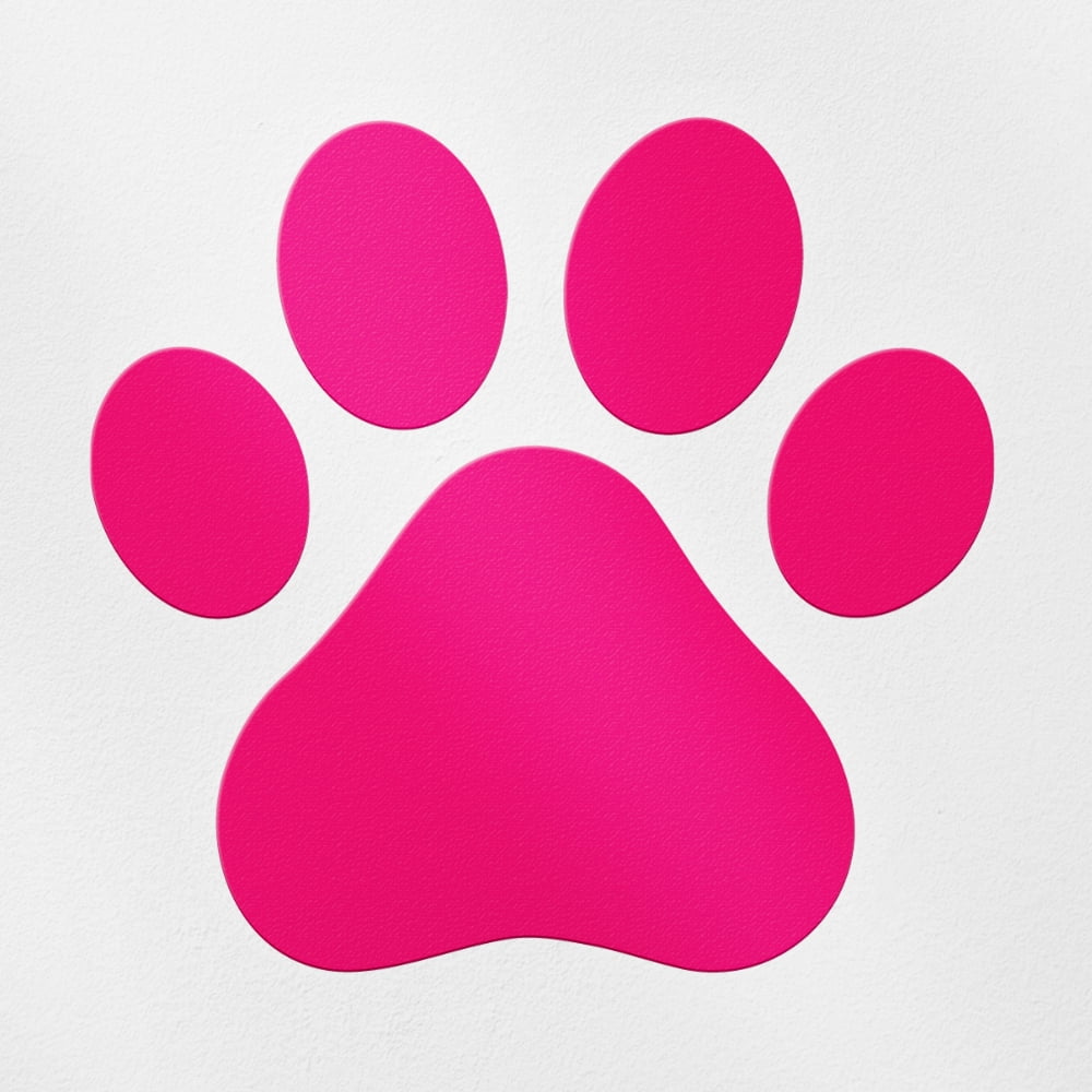Transparent Decal Stickers Of Dog Paw (Pink) Premium Waterproof Vinyl ...