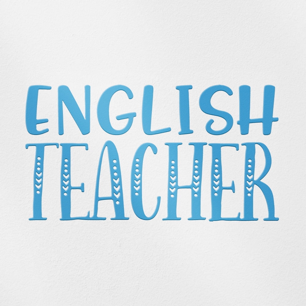 Transparent Decal Stickers Of English Teacher (Azure Blue) Premium ...