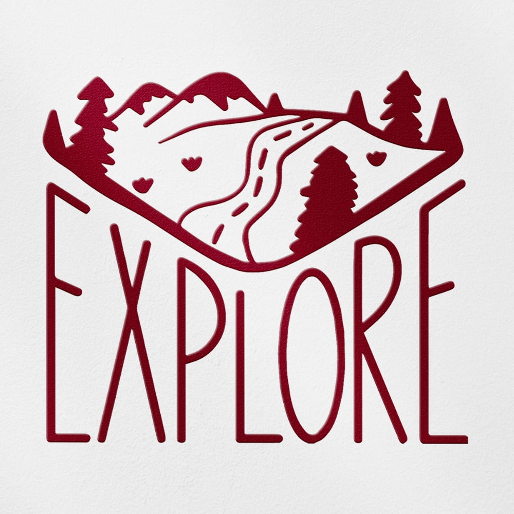 Transparent Decal Stickers Of Explore (Burgundy) Premium Waterproof ...