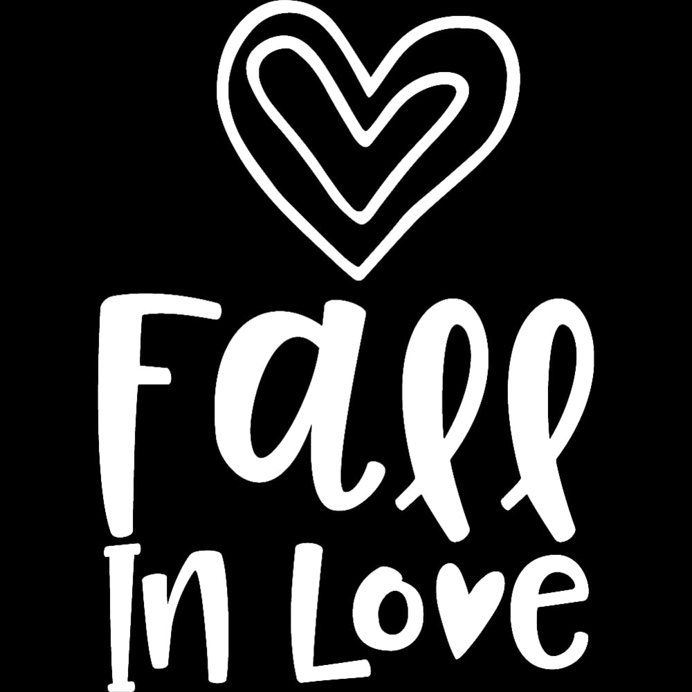 Transparent Decal Stickers Of Fall In Love (White) Premium Waterproof ...