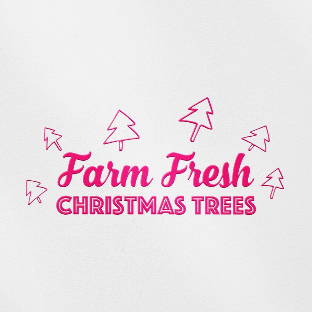Transparent Decal Stickers Of Farm Fresh Christmas Trees (Pink) Premium ...