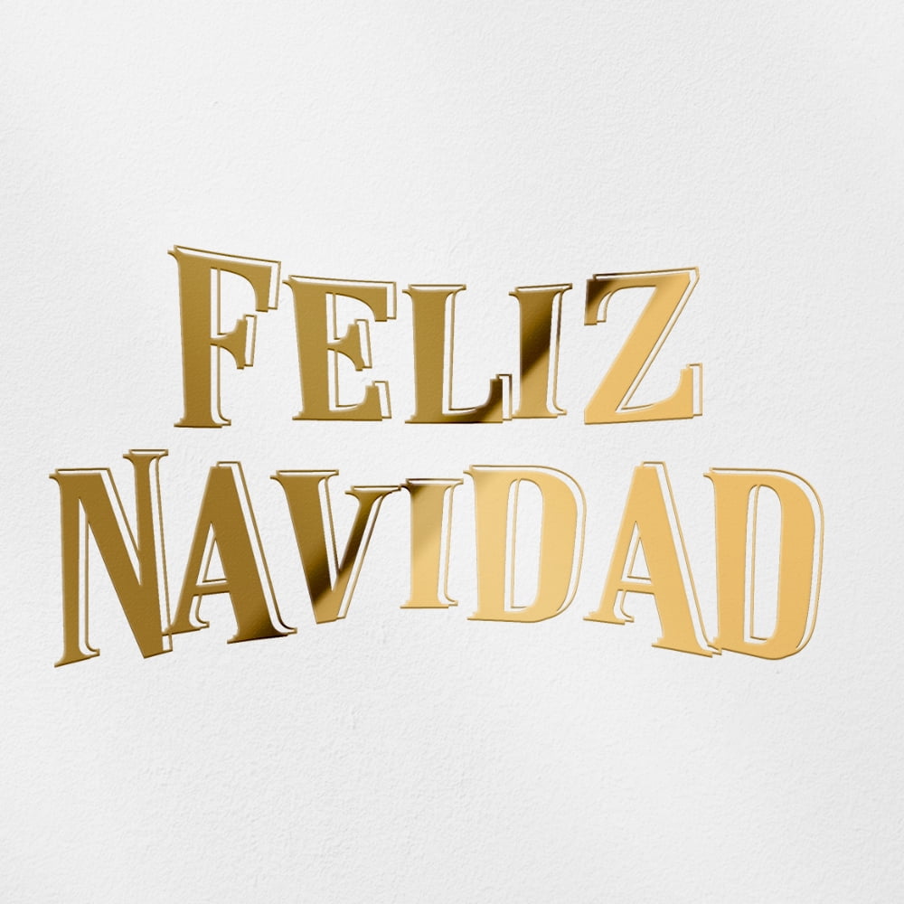 Transparent Decal Stickers Of Feliz Navidad (Metallic Gold) Premium ...