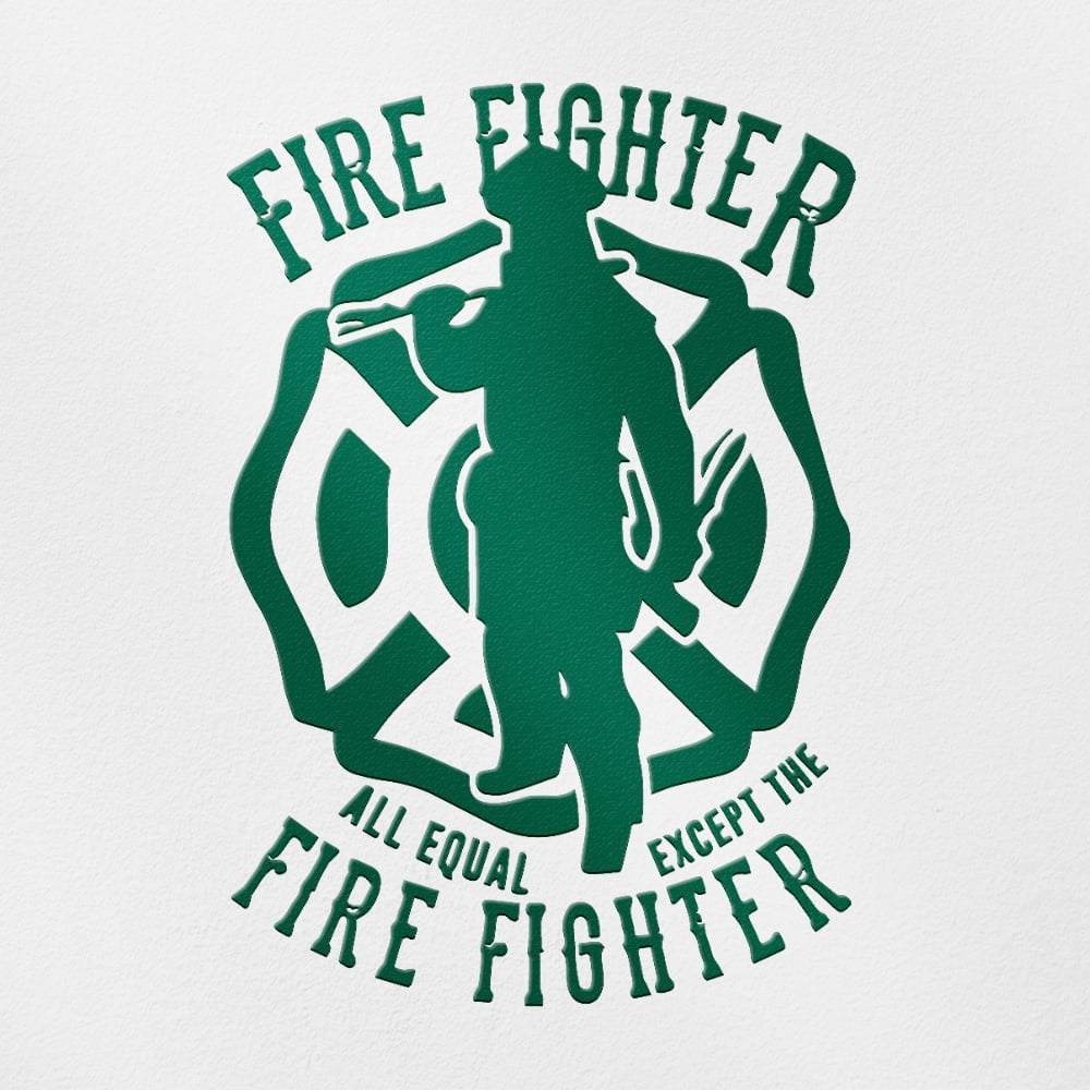 Transparent Decal Stickers Of Fire Fighter (Green) Premium Waterproof ...
