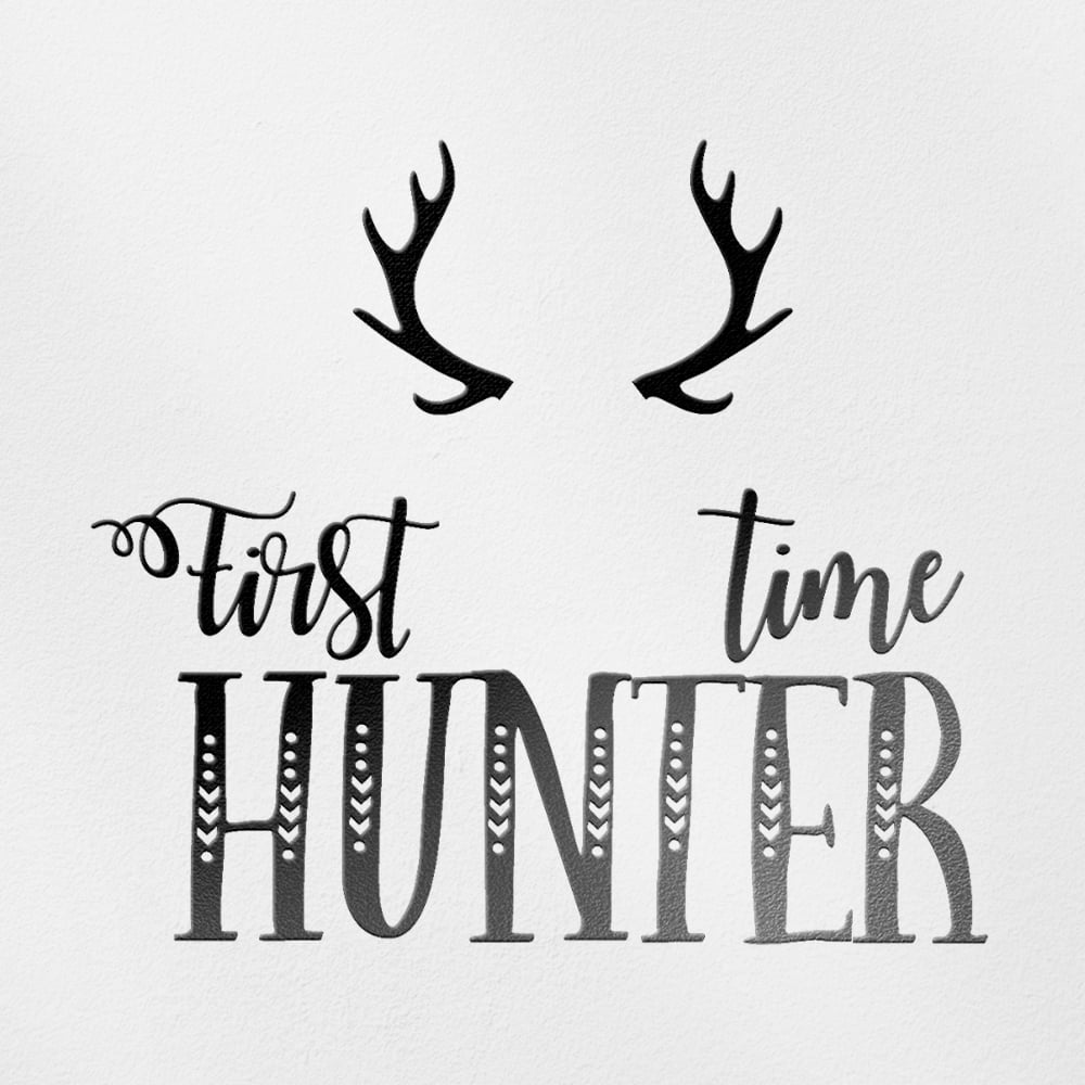 Transparent Decal Stickers Of First Time Hunter (Black) Premium ...