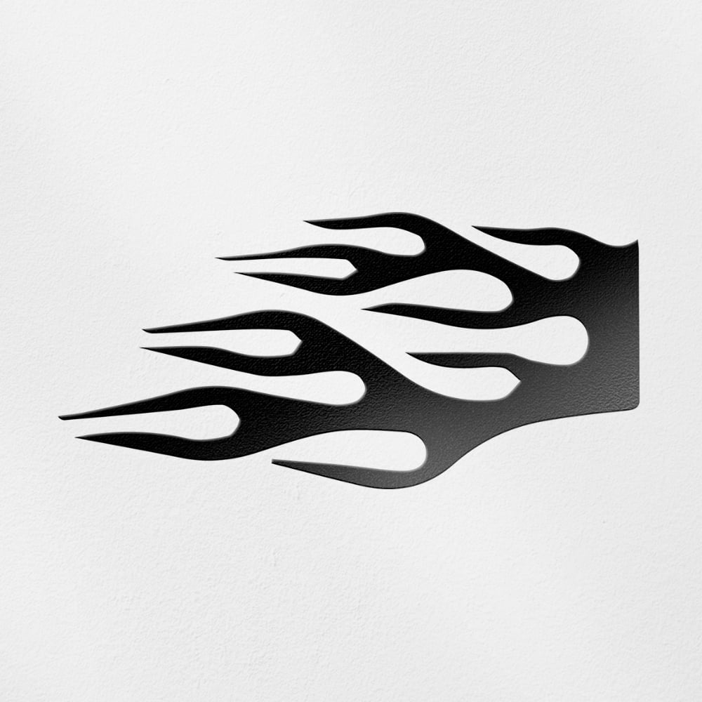 Transparent Decal Stickers Of Flat Edge Auto Graphic Flame (Black ...