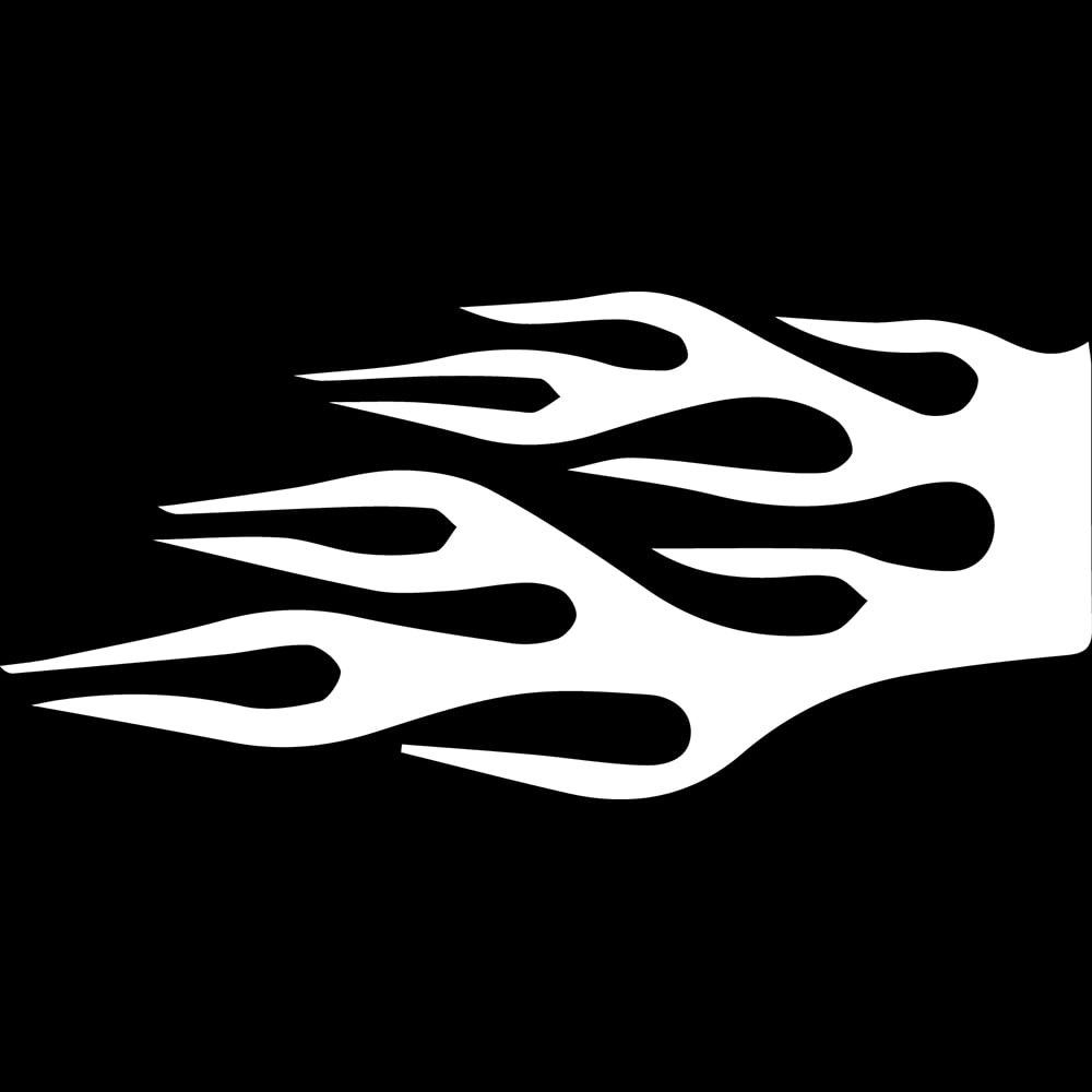Transparent Decal Stickers Of Flat Edge Auto Graphic Flame (White ...