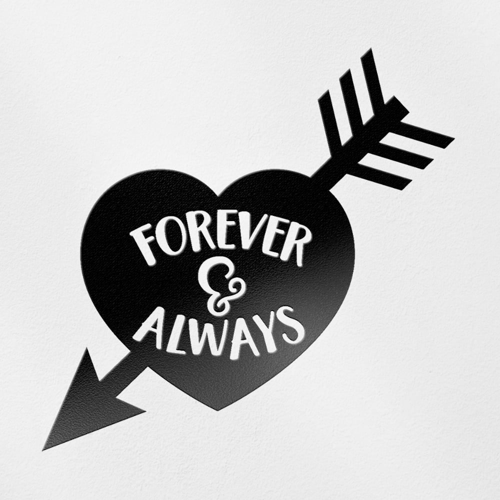 Transparent Decal Stickers Of Forever And Always (Black) Premium ...