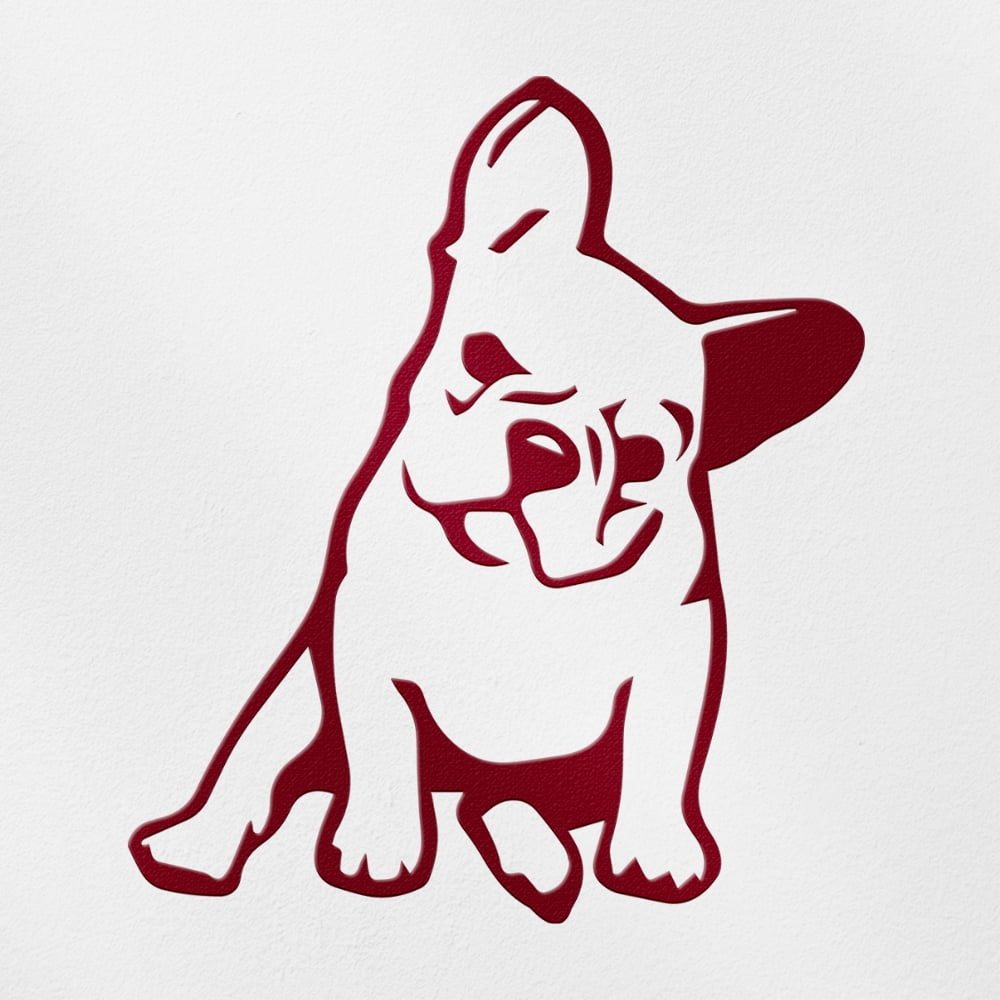 Transparent Decal Stickers Of French Bulldog Kute (Burgundy) Premium ...