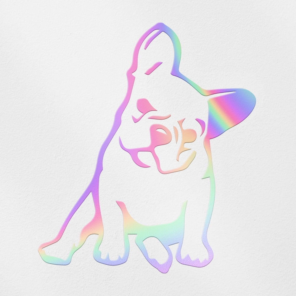 Transparent Decal Stickers Of French Bulldog Kute (Hologram) Premium ...