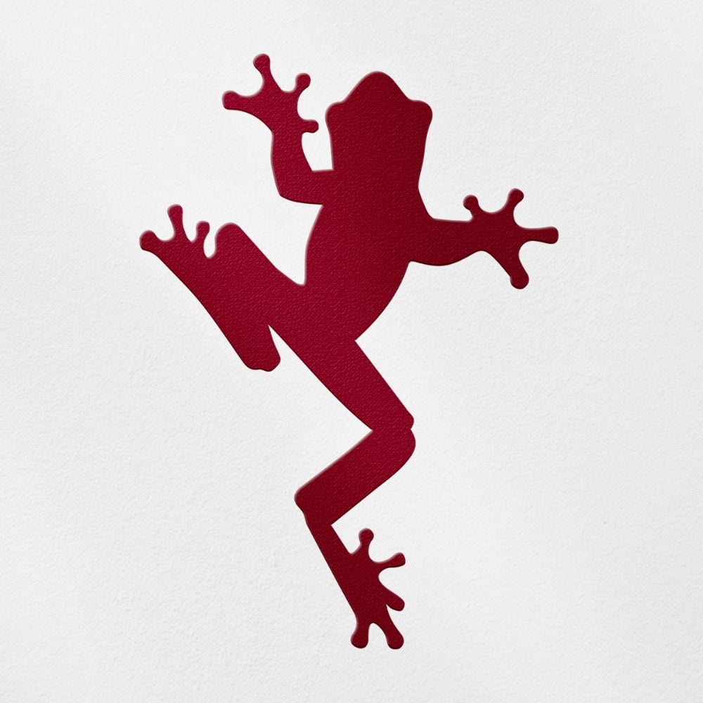 Transparent Decal Stickers Of Frog Silhouette 2 (Burgundy) Premium Waterproof Vinyl Decal ...