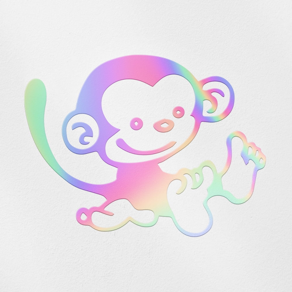 Transparent Decal Stickers Of Funny Monkey (Hologram) Premium ...