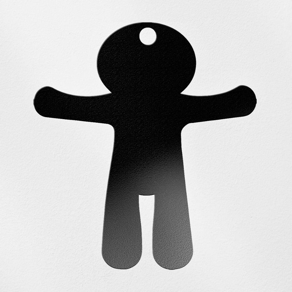 Transparent Decal Stickers Of Gingerbread Man Tag (Black) Premium ...