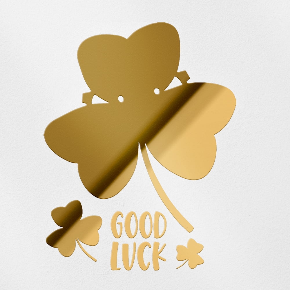 Transparent Decal Stickers Of Good Luck (Metallic Gold) Premium ...