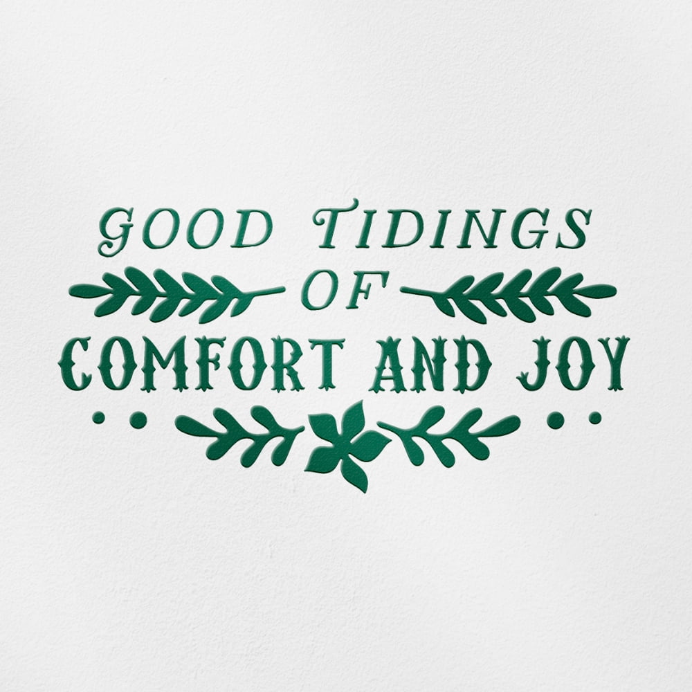 Transparent Decal Stickers Of Good Tidings Of Comfort And Joy (Green ...