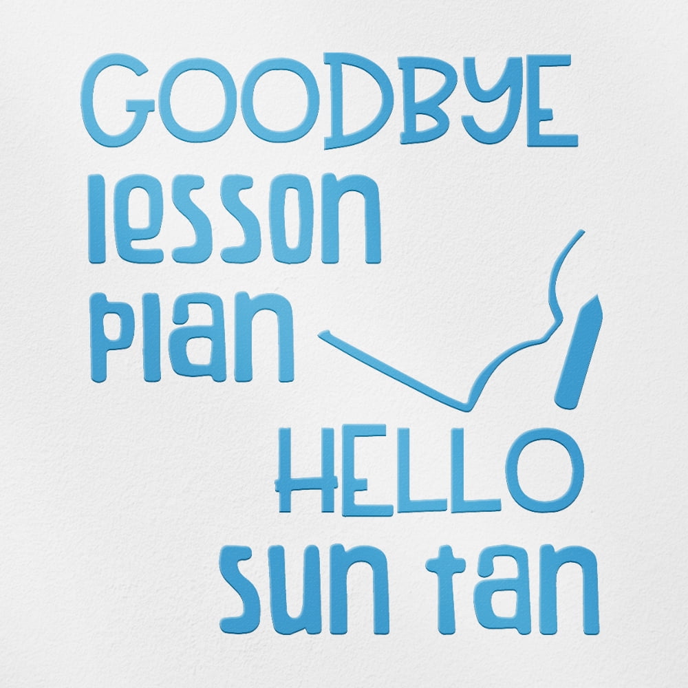 Transparent Decal Stickers Of Goodbye Lesson Plan Hello Sun Tan (Azure ...