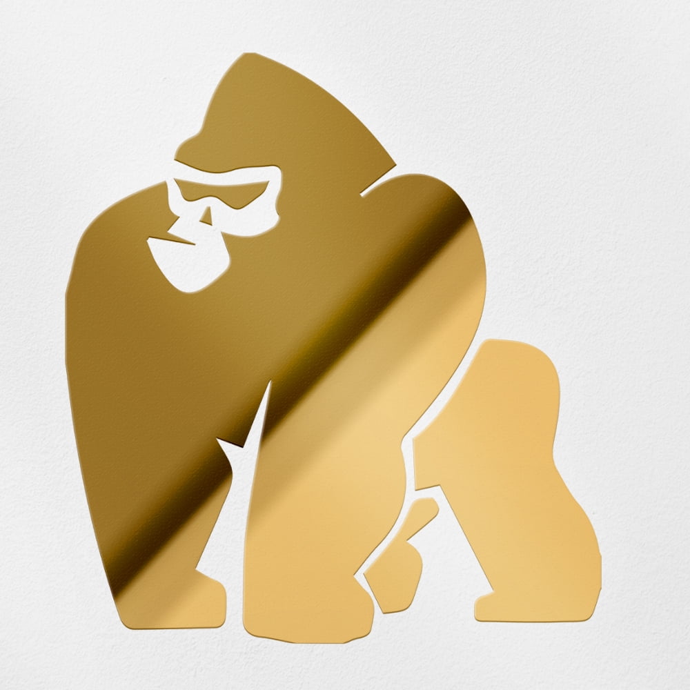 Transparent Decal Stickers Of Gorilla (Metallic Gold) Premium ...