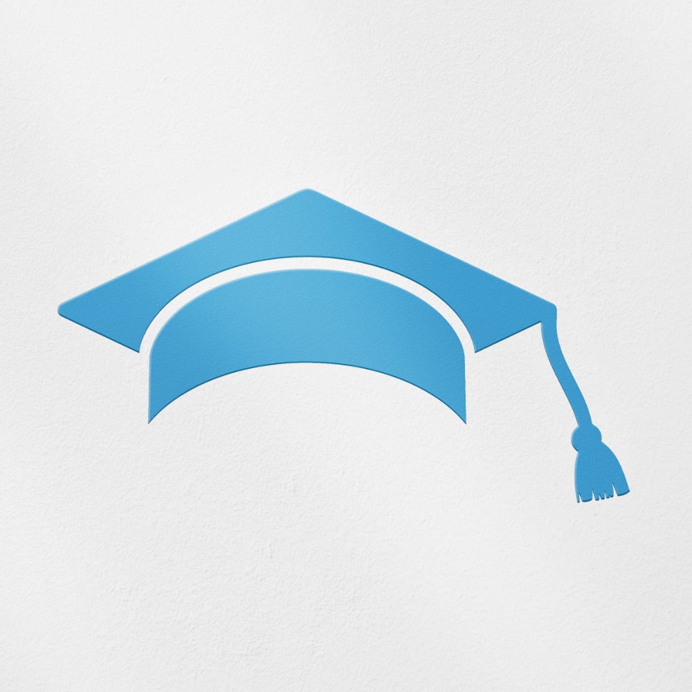 Transparent Decal Stickers Of Grad Cap (Azure Blue) Premium Waterproof ...