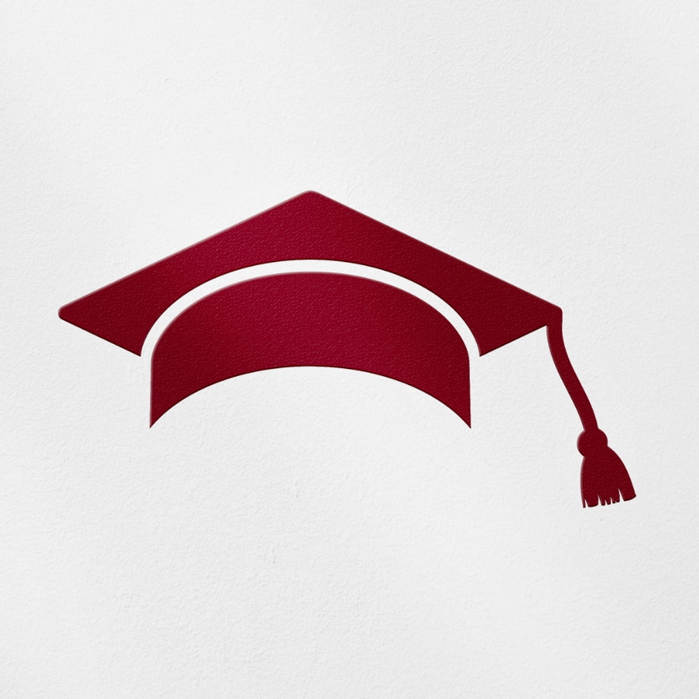 Transparent Decal Stickers Of Grad Cap (Burgundy) Premium Waterproof ...